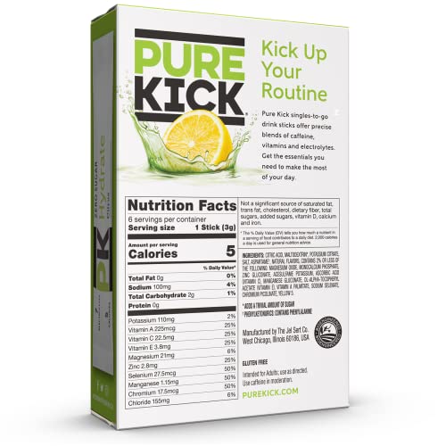 PURE KICK Hydration Singles To Go Drink Mix, Citrus, Includes 12 Boxes ...