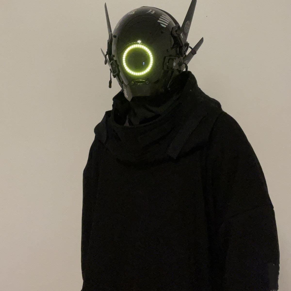 Mua LIGUOGUO Black Punk Mask with LED Lights, Futuristic Techwear Mask ...