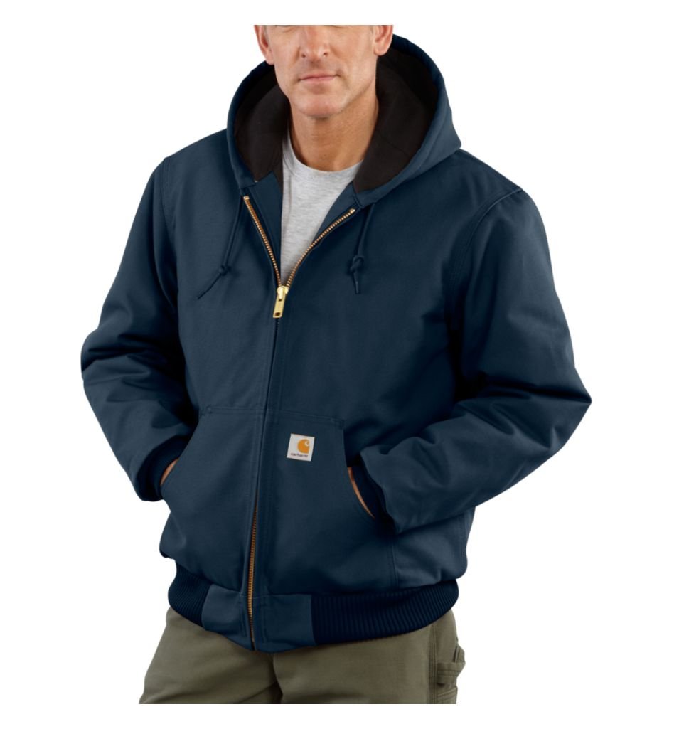 Carhartt Men's Quilted Flannel Lined Duck Active Jacket J140,Dark Navy ...