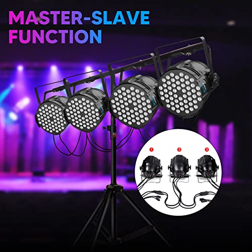 BETOPPER DJ Lights DMX, 54x3W RGBW LED Par Light, Stage Lights Sound ...