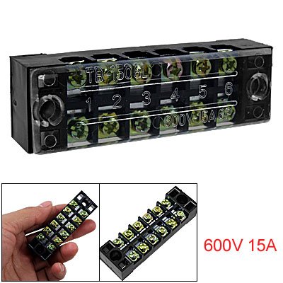Dual Row 6 Positions Screw Terminal Barrier Block 600V 15A - Import It All