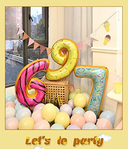 40 Inch Funny Donut Number 9 Party Balloons Foil Number Balloon for ...