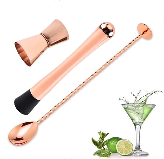 Mojito Muddler kit Stainless Steel Cocktail Muddler, Mixing Spoon with ...