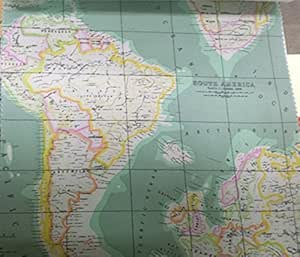 Amazon.com: Linen World Map Fabric Print by the Yard (3 yards)