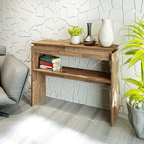 Artely Creta Console Table, Rustic Brown - W 100 cm x D 30 cm x H 78.5 ...