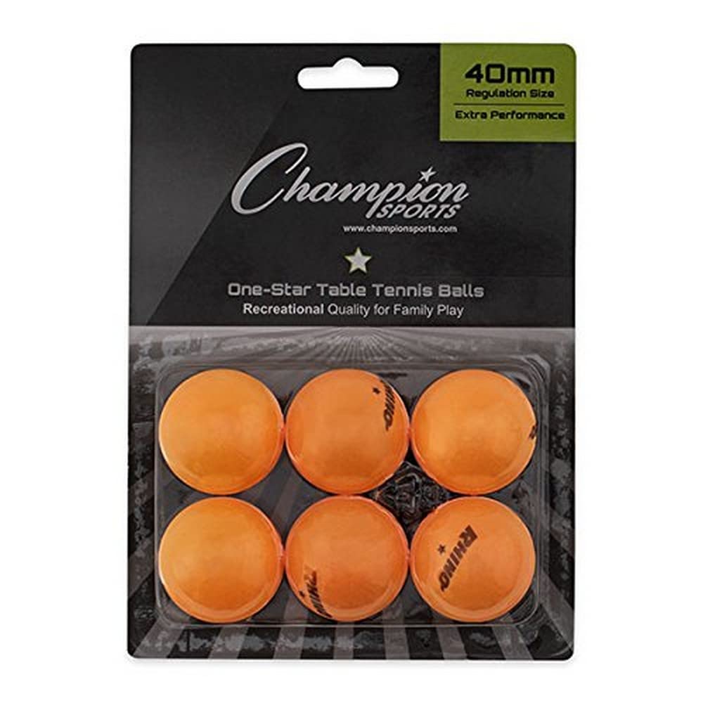 Champion Sports 1 Star Table Tennis Ball Pack – Orange Ping Pong Balls ...
