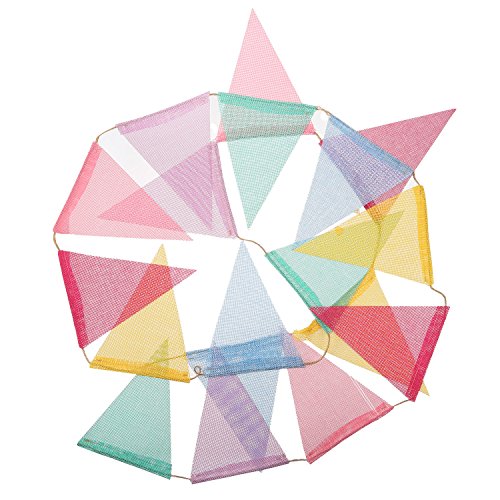 Shappy 18 Flags Imitated Burlap Pennant Banner, Pastel Banner ...