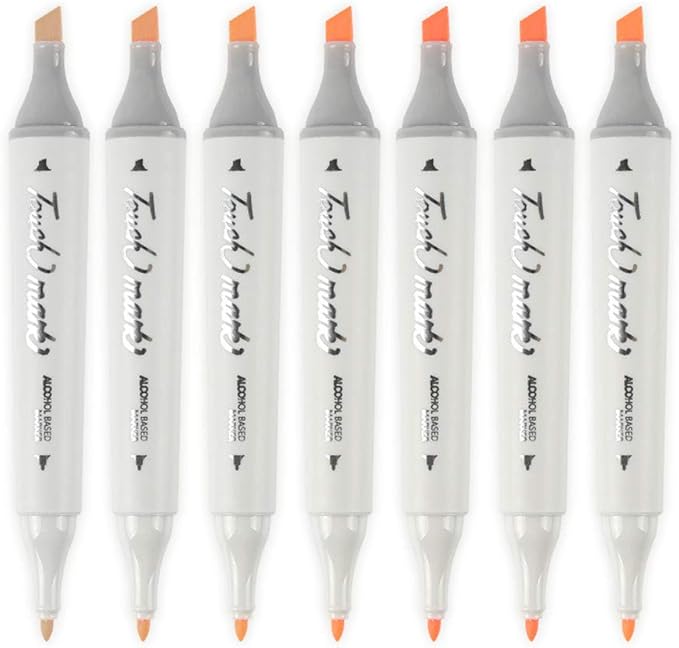 Touch Mark Artist Sketch Manga Marker Pen Skin Tones Dual Tip Alcohol ...