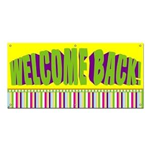 Amazon.com: Welcome Back Colorful - Party Celebration 4'x2' Banner ...