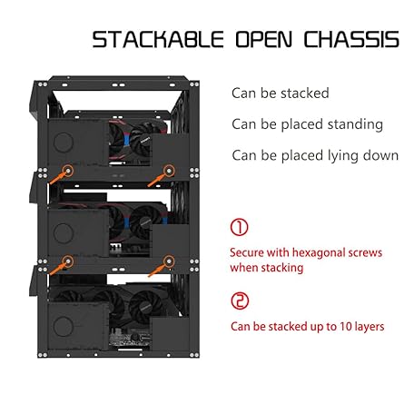 Mua Egowz DIY Computer Case PC Frame Desktop Chassis Stackable Rack ...
