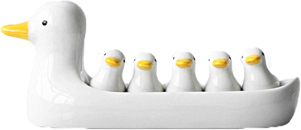 YDYG 6 Pieces Ceramic Funny Duck Chopstick Rest Knife Holder Set, Spoon ...