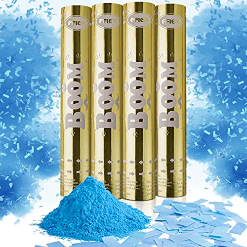 Gender Reveal Powder Cannon - 4 Blue | Powder and Confetti Cannon Baby ...
