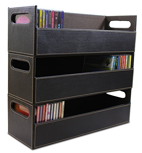 Stock Your Home Stacking CD Tray and Media Storage Box For CD Shelf ...