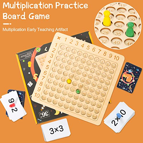 Multiplication Board Game Montessori,Wooden Board Game with Dice and ...