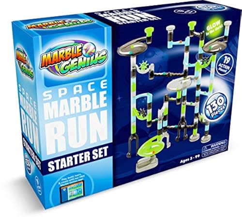 Marble Genius Marble Run Space Starter Set - Glow-in-The-Dark - 130 ...