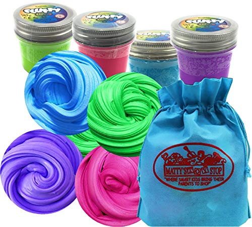 Toysmith Fluffy Slime Putty Teal Blue Pink Purple Green Complete Gift ...