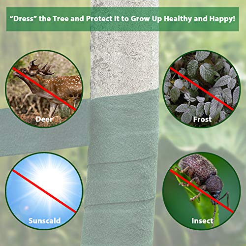 ZeeDix 2 Pack 65 Foot Tree Protector Wraps- Cold-Proof Tree Trunk Guard ...
