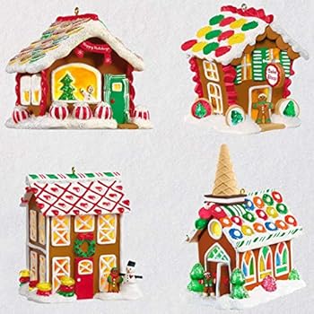 Amazon.com: Hallmark Keepsake Ornament Gingerbread Village Set of 4 ...