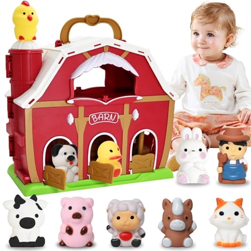 Big Red Barn Farm Animal Toys for 1 2 3 4 5 Years Old Toddlers, Baby ...