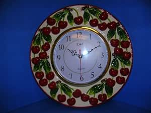 Amazon.com: CHERRY 3-D Large Ceramic Wall Clock Cherries *BRAND NEW ...