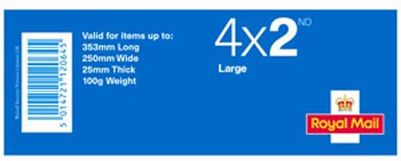 Royal Mail 2nd Class Large Letter Postage Stamps (Pack of 4): Amazon.co ...