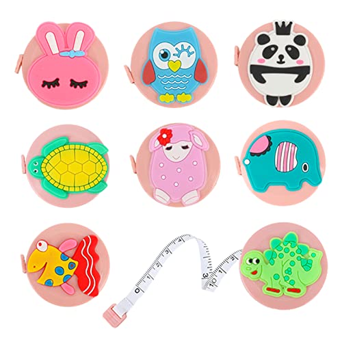 WINMIND 8 Pack Tape Measure, Retractable Cartoon Animal Mini Measuring ...