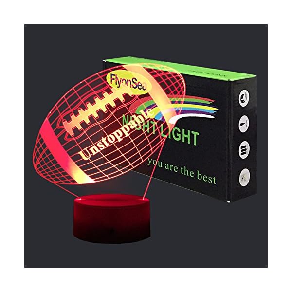 FlyonSea Football lamp, Rugby Ball Bedside Lamp 7 Colors Change ...
