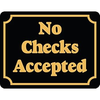 Amazon.com : No Personal Checks Accepted 10"x14" Heavy Duty Plastic ...