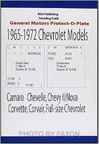 1965-1972 Chevrolet Car Protect-O-Plate Decoder -- All Models: Amazon ...