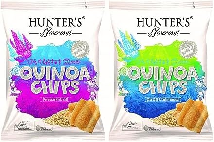 Hunter's Gourmet Quinoa Chips Pink Salt, Sea Salt Cider Vinegar Flavors ...