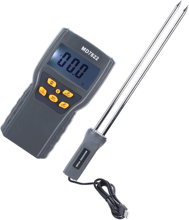 Moisture Meter, 5.5 x 2.8 x 1.4 in With Long Probe Large LCD Display ...