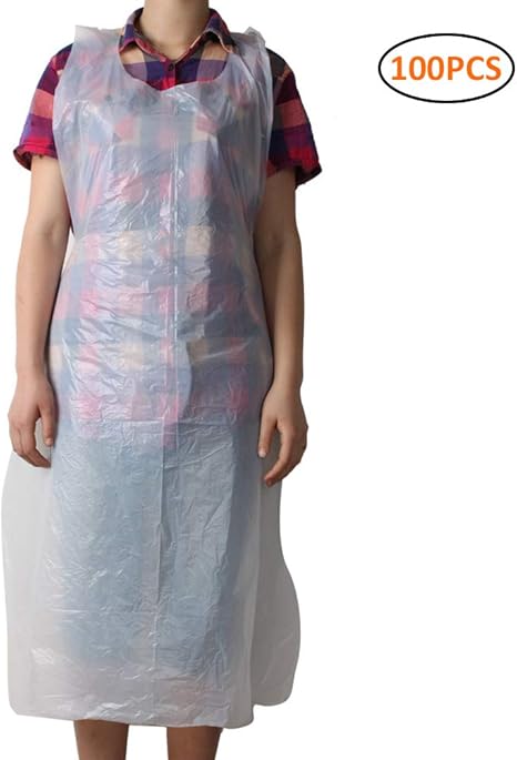 Disposable Apron, 100Pcs/Pack Unisex Aprons Disposable Sleeveless ...