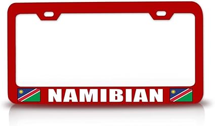 Amazon.com: NAMIBIAN Flag Steel Metal License Plate Frame Red. # 84 ...