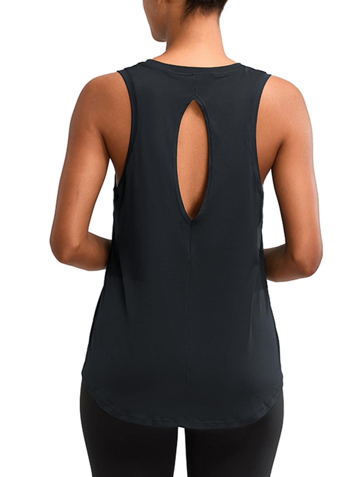RUNNING GIRL Workout Tops for Women, Ultra Soft Open Back Loose Fit ...