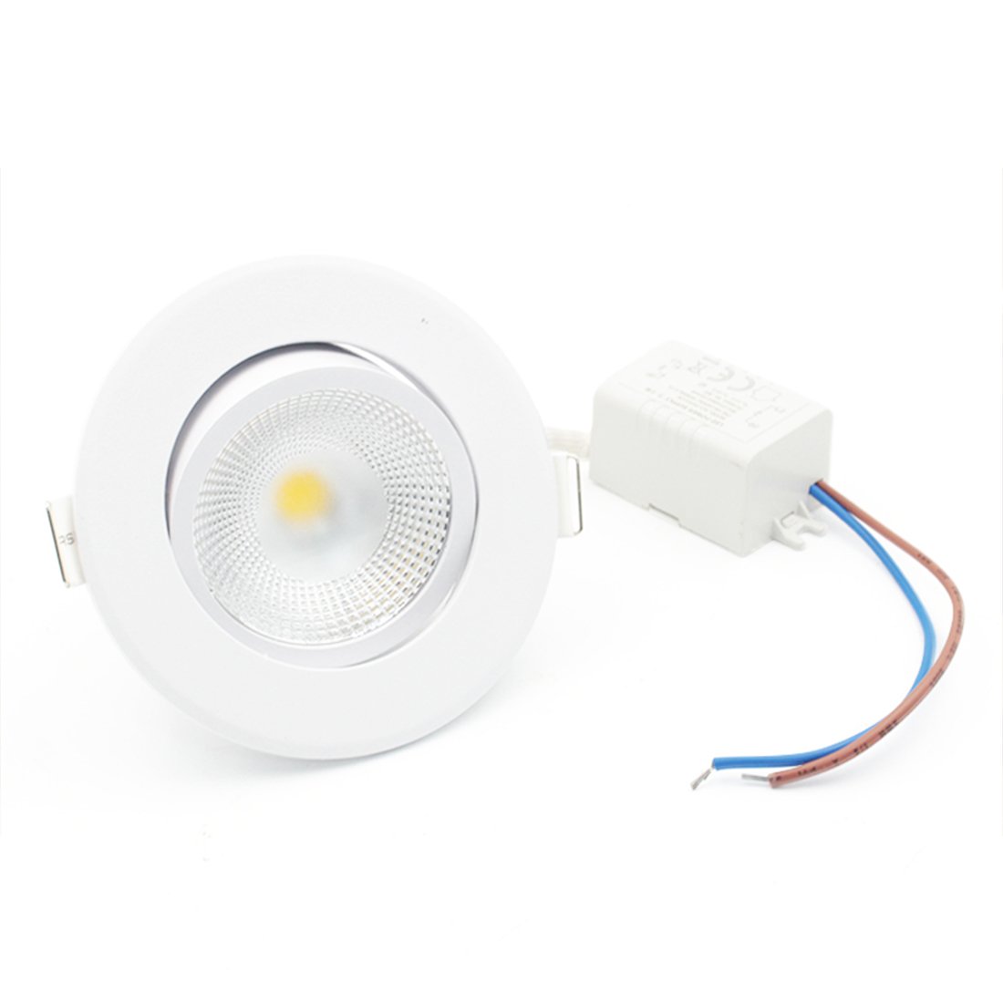 LEDIARY 6-Pack 3W Round COB LED Recessed Ceiling Downlight Mini ...