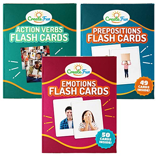 Prepositions, Emotions & Verbs Flash Cards Gift Set - 149 Educational ...
