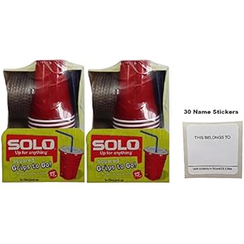 Amazon.com: Solo 9 Oz Plastic Cup, Lid, Straw Combo Pack, 15 Cups (Pack ...