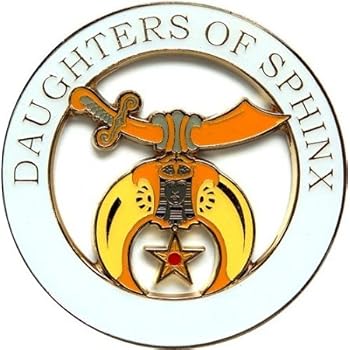 Amazon.com: DOI Daughters of Isis Round White & Gold Masonic Auto ...