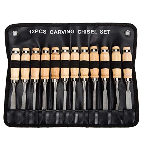 Купить 12Pcs Wood Carving Chisel Set Hand Carvers Tool Full Set Wood ...
