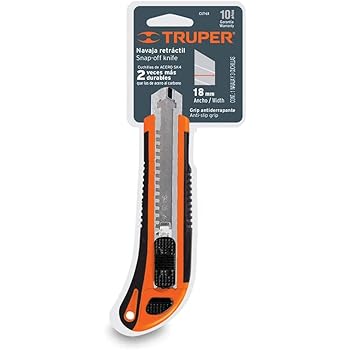 Truper CUT-6X, Cutter profesional con alma metálica y grip, 18 mm: Amazon.com.mx: Oficina y ...