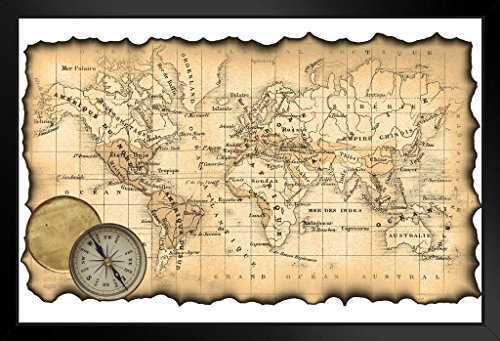 Buy Ancient of The World Antique Style Black Wood Framed Art 20x14 ...