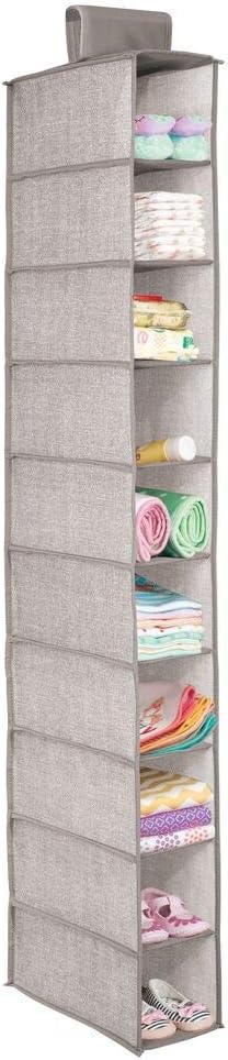 mDesign Organizador de ropa en tela – Estanteria colgante para guardar ...