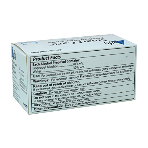 Smart Care® Swabs Antiseptic Prep Wipes 100 Count Sterile Medium Pads ...