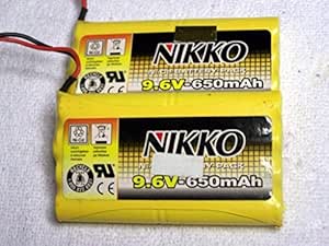Amazon.com: 2 Nikko 9.6v Rc Batteries 650 Mah : Toys & Games