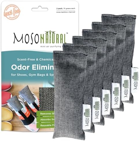 Moso Natural Shoe Deodorizer Insert (3 Pack) Charcoal Odor Absorber for ...