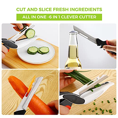 6-1 Kitchen Food Cutter Chopper Clever Kitchen Knife with Cutting Board ...