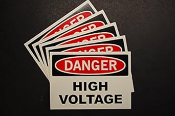 Danger - High Voltage Vinyl Decals (5 Pack!!) 5" X 3.5" Sticker Safety ...