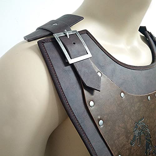 HiiFeuer Viking Warrior PU Leather Chest Armor, Retro Knight Leather ...