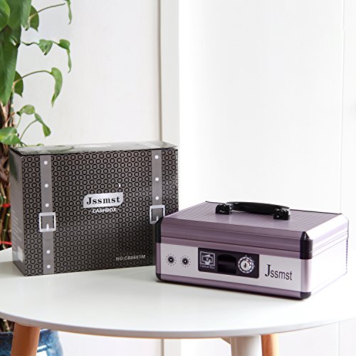 Aluminum Portable Locking Cash Box - Jssmst Personal Security Lock Box ...