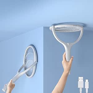 Amazon.com : BUGZILLA Electric Fly Swatter Racket Rotating Head Type-C ...